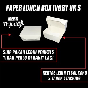 paper lunch s ivory dus 1000pcs box kotak tutup putih trifinity