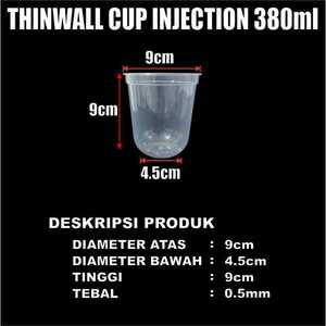 cup injection 380ml 12oz pack 25pcs